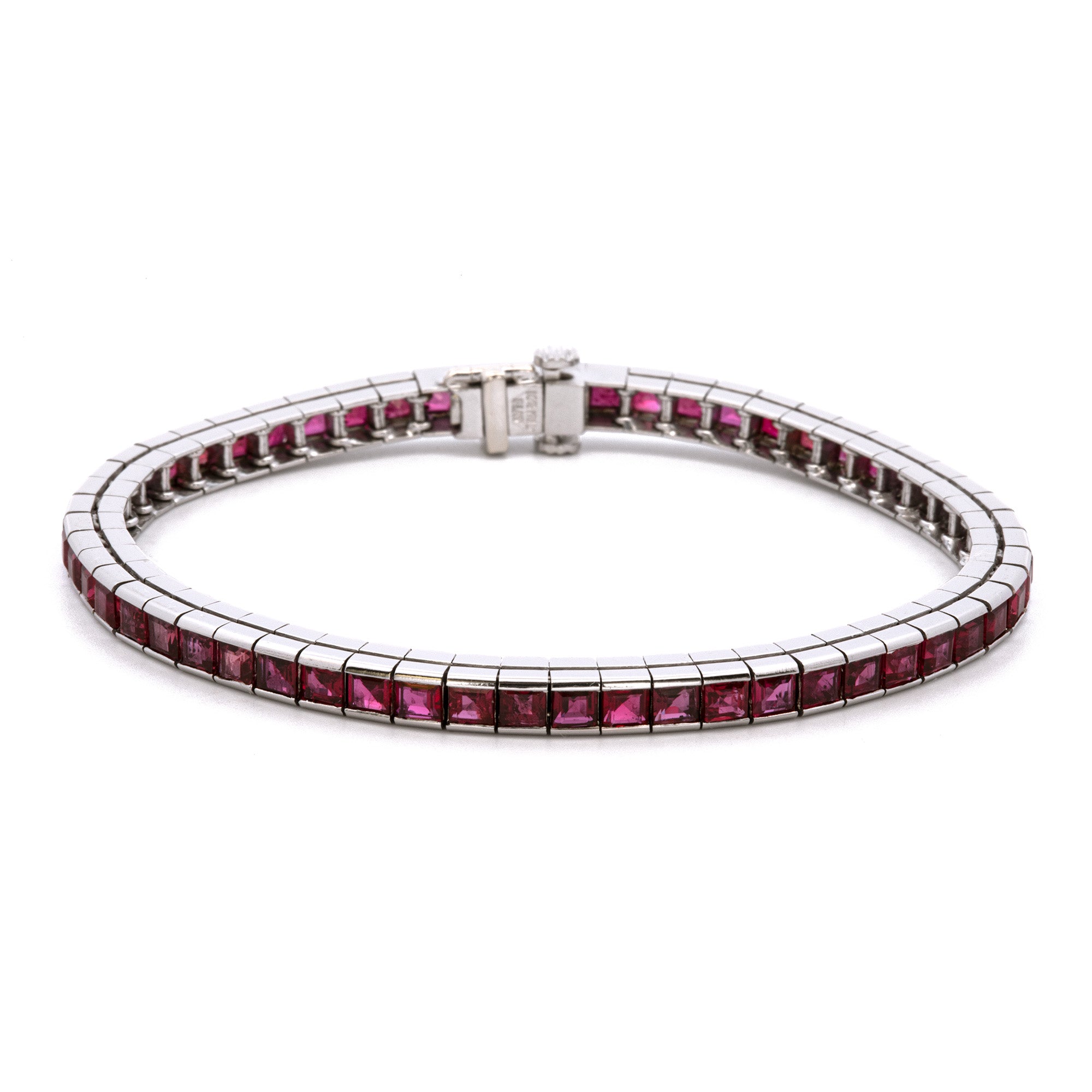 Platinum Square Cut Ruby Line Bracelet – Ferro Jewelers