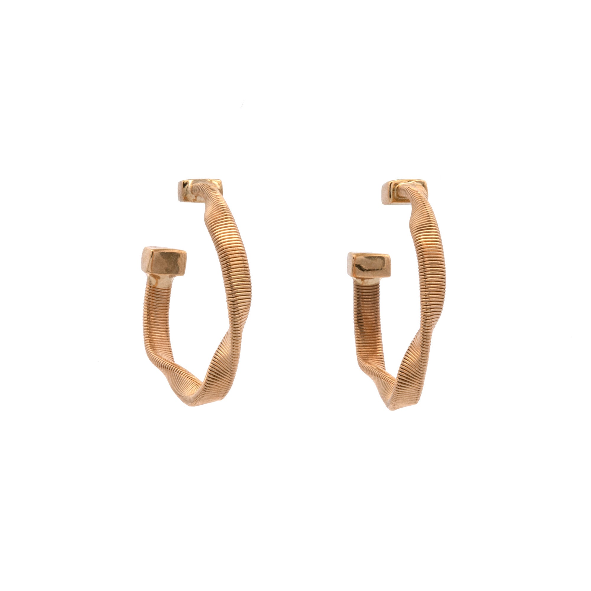 18K Yellow Gold "Marco Bicego" Twisted Hoop Earrings – Ferro Jewelers