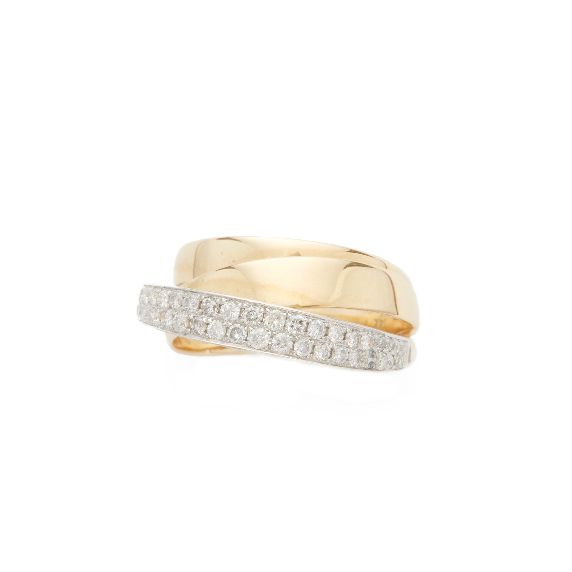 14K Yellow Gold Diamond Crossover Ring – Ferro Jewelers